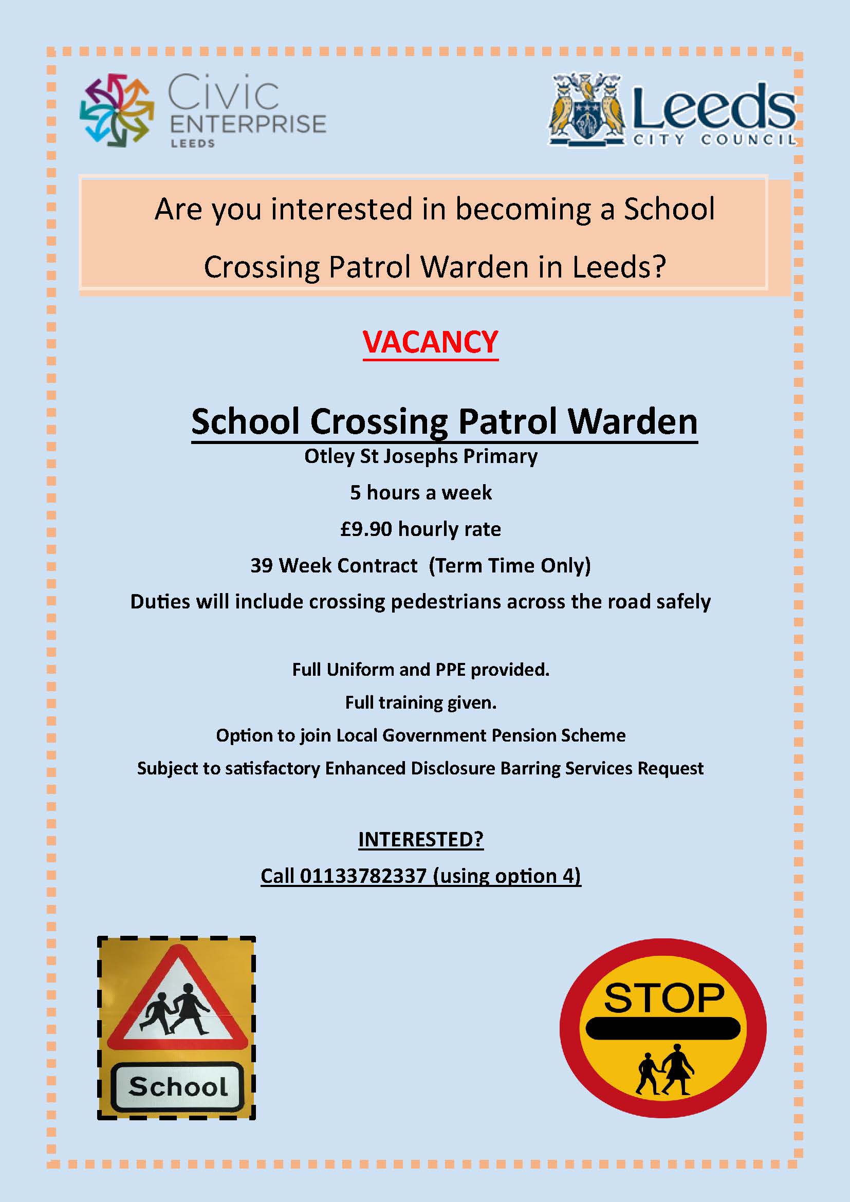 Vacancy School Crossing Patrol Warden Otley St Josephs Primary | Otley ...